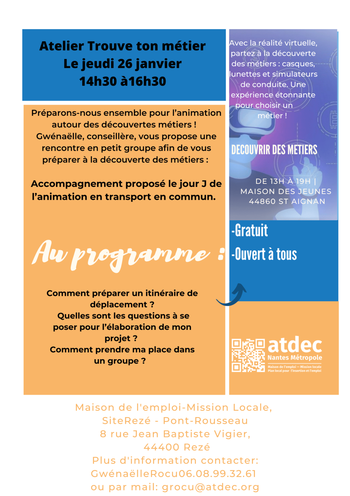 Atelier- trouve ton métier - Atdec Nantes Métropole